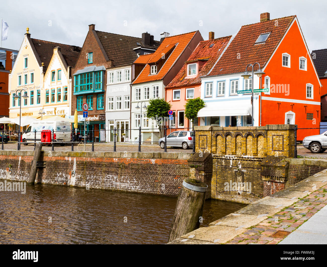 Husum inner harbour Stock Photo - Alamy