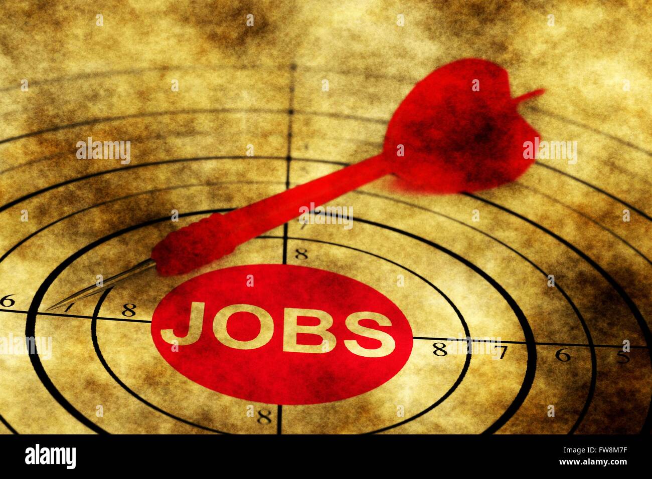 Job target grunge concept Stock Photo - Alamy