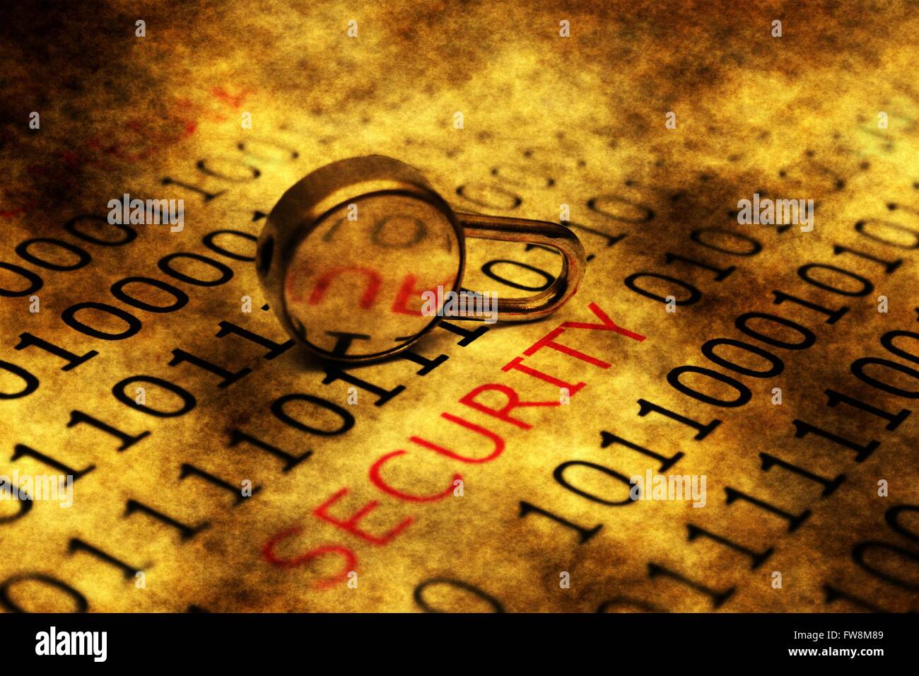Lock on security text grunge concept Stock Photo - Alamy