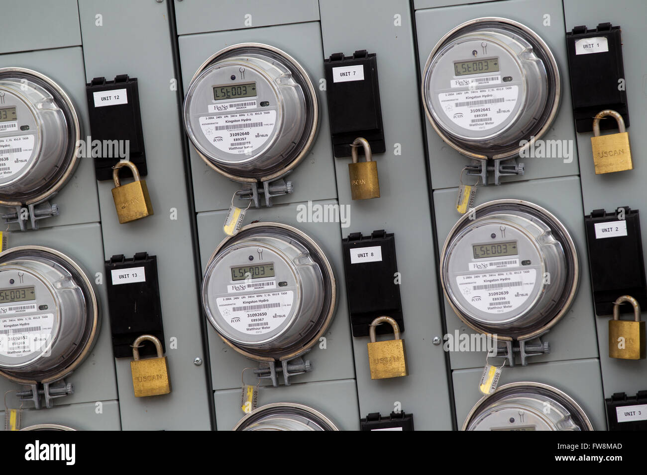 Hydro metres on an apartment building in Kingston, Ont., on Monday Nov ...