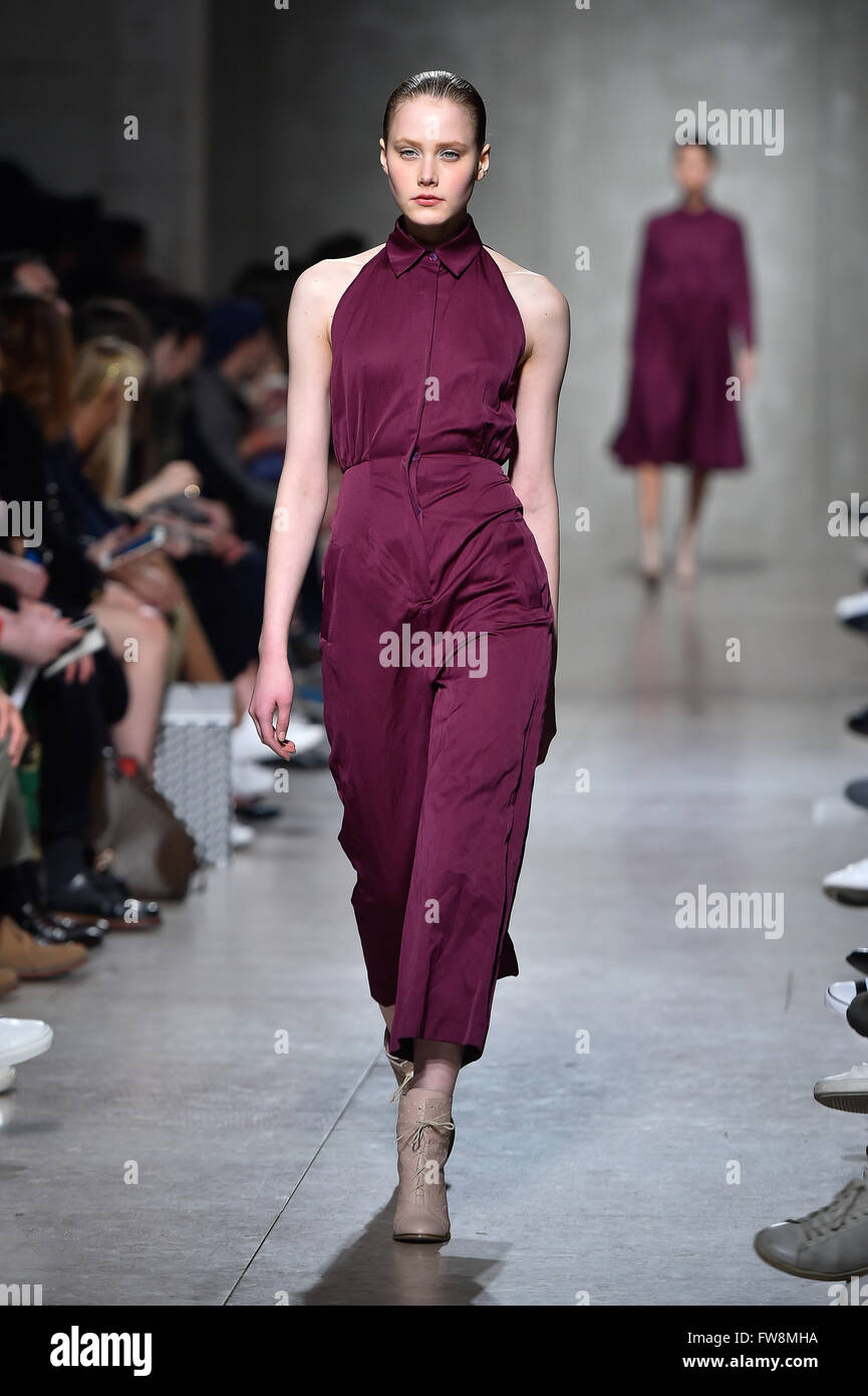 Portugal, Lisbon,Mar. 13,2016 - LISBOA FASHION WEEK - A model walks the runway Luis Carvalho ...