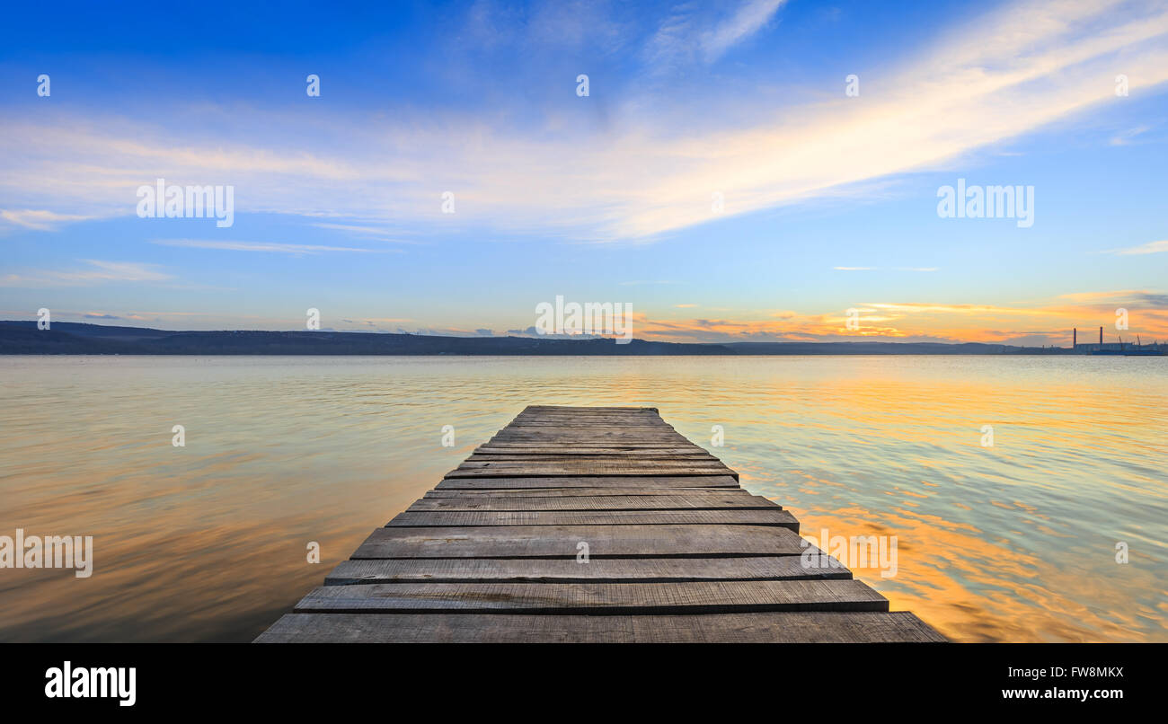 Wooden bridge in the water Stock Photo - Alamy