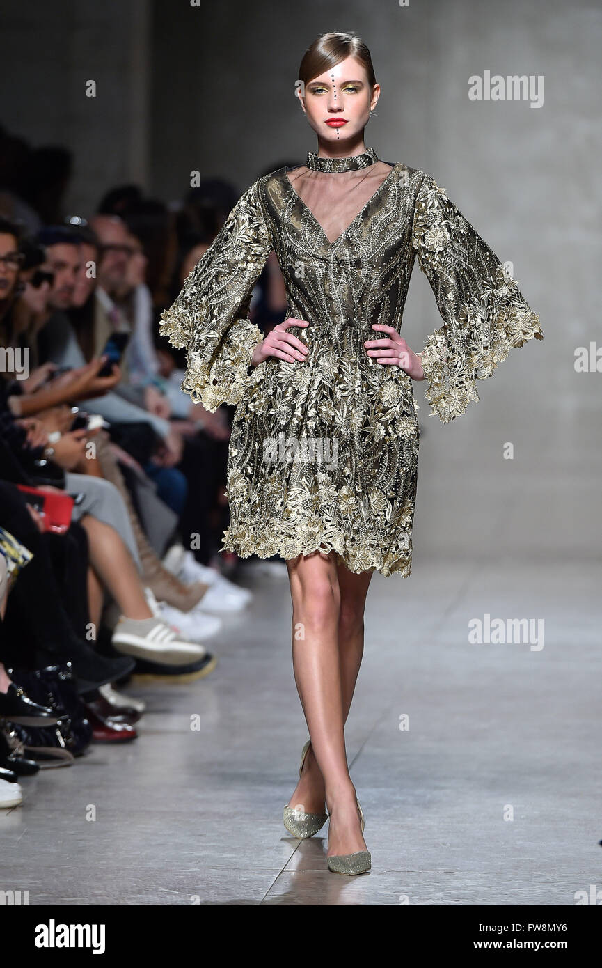 Portugal, Lisbon,Mar. 13,2016 - LISBOA FASHION WEEK - A model walks the runway Nadir Tati Fall ...
