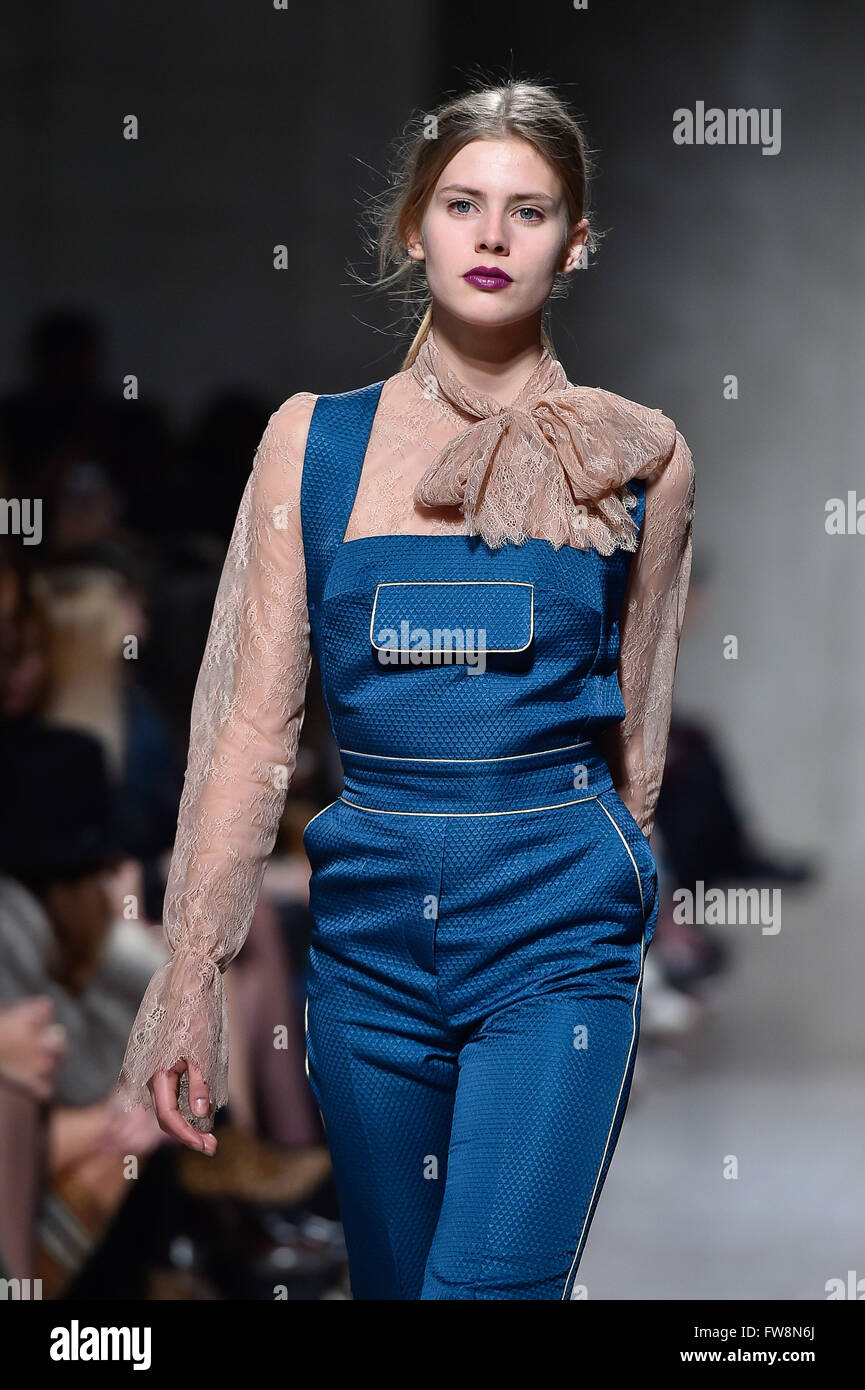 Portugal, Lisbon,Mar. 12,2016 - LISBOA FASHION WEEK - A model walks the ...