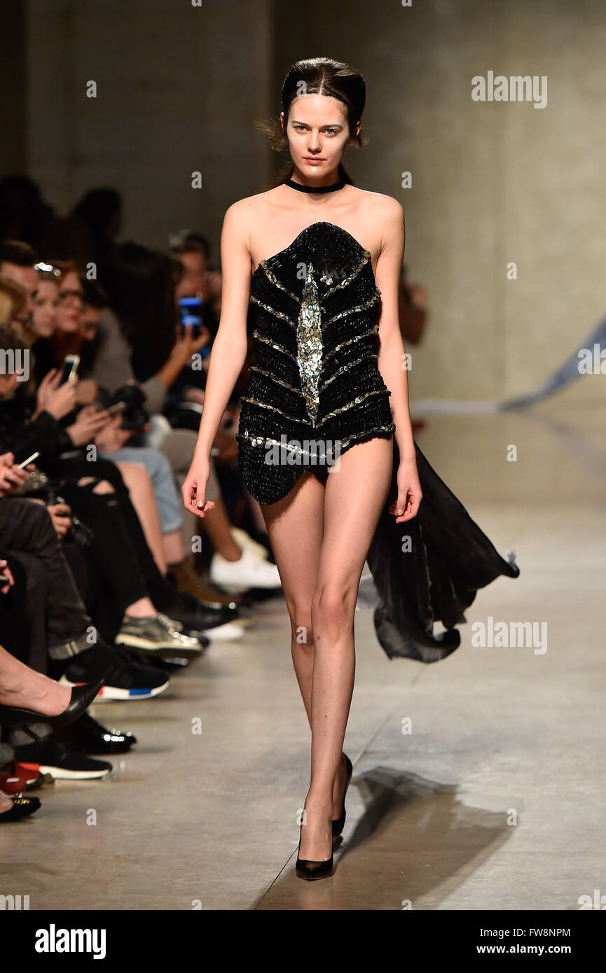 Portugal, Lisbon,Mar. 12,2016 - LISBOA FASHION WEEK - A model walks the runway Olga Noronha Fall ...