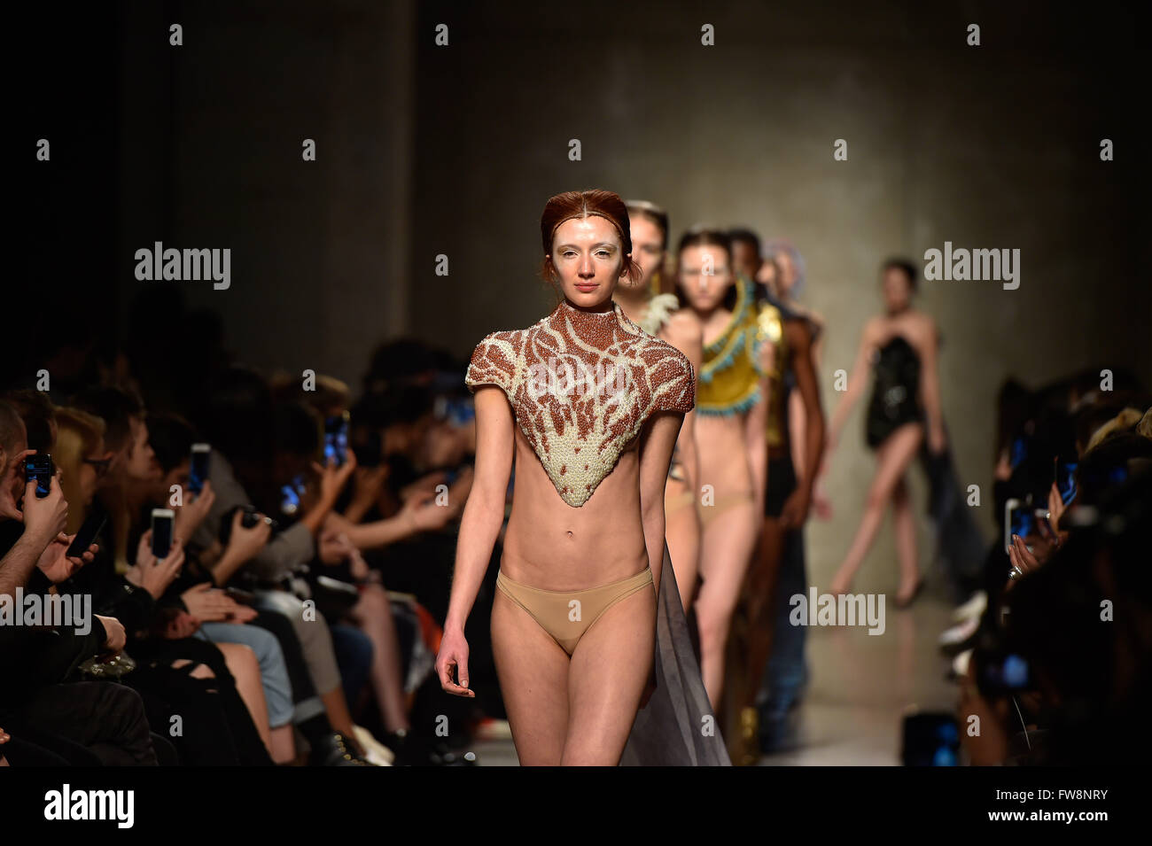 Portugal, Lisbon,Mar. 12,2016 - LISBOA FASHION WEEK - A model walks the runway Olga Noronha Fall ...