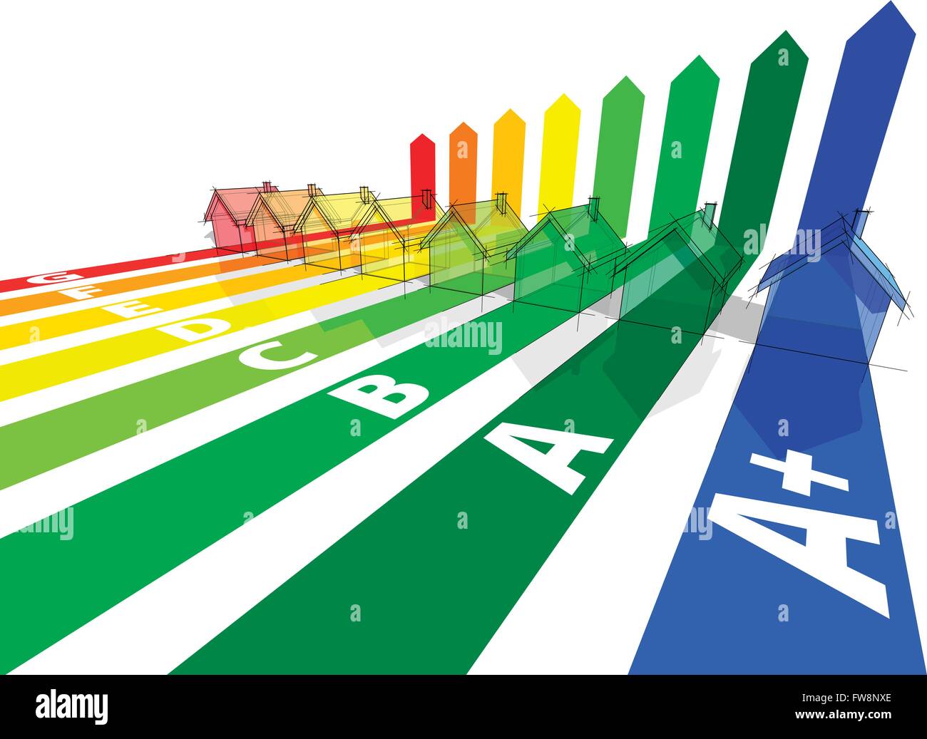 seven plus extra one houses certified in eight energetic classes Stock ...