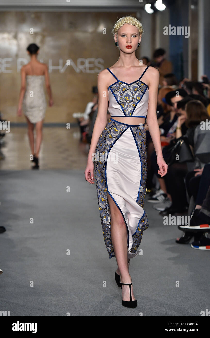 Portugal, Lisbon,Mar. 12,2016 - LISBOA FASHION WEEK - A model walks the runway Rose Palhares ...