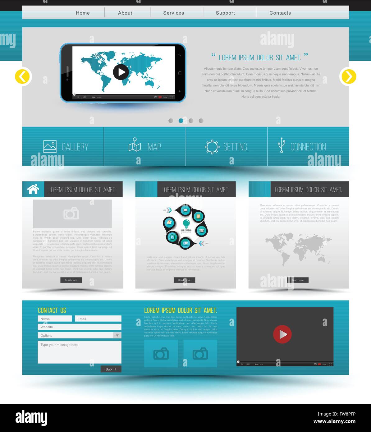 Website template design. Smartphone concept technology. Vector ...