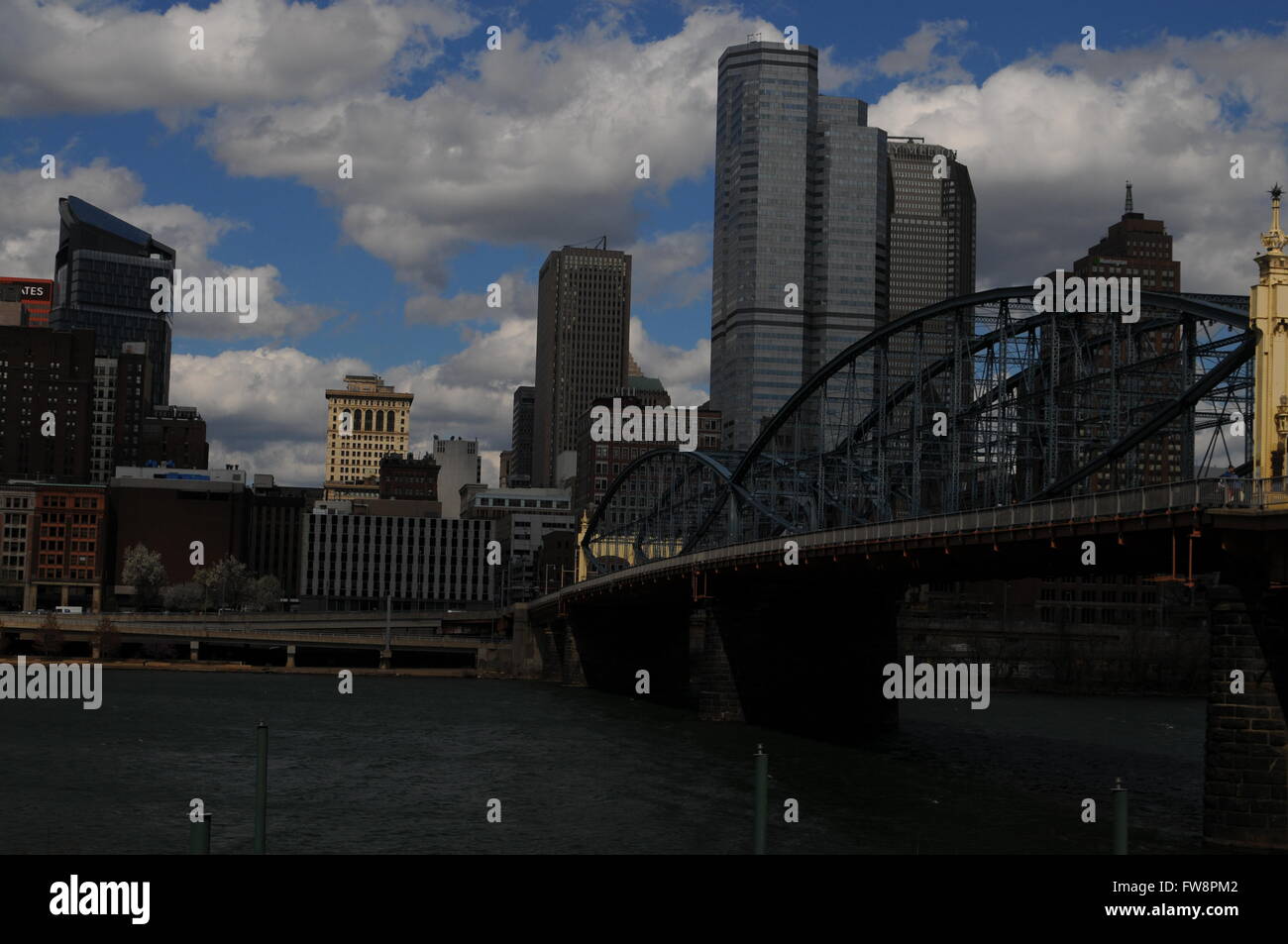 Downtown skyline taken form south side trail Pittsburgh Pennsylvania ...