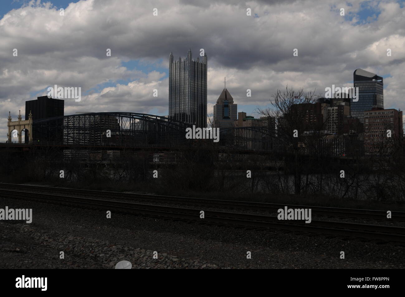 Downtown skyline taken from the southside Pittsburgh Pennsylvania Stock ...