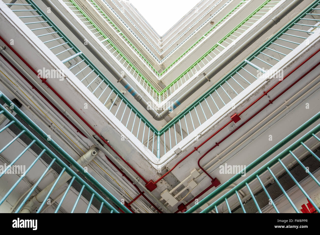 Look up in Hong Kong building Stock Photo - Alamy
