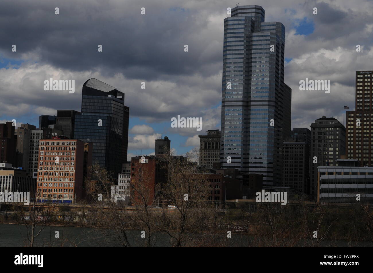 Downtown skyline taken from the southside Pittsburgh Pennsylvania Stock ...