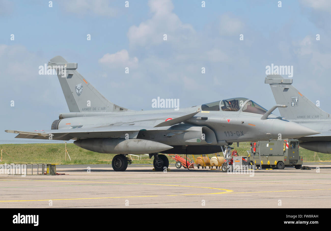 A French Air Force Rafale jet during Exercise Green Shield 2014 at ...