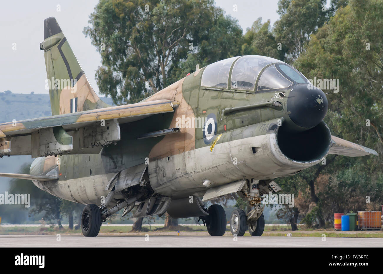 Hellenic Air Force TA-7 Corsair II at Araxos Air Base, Greece Stock ...
