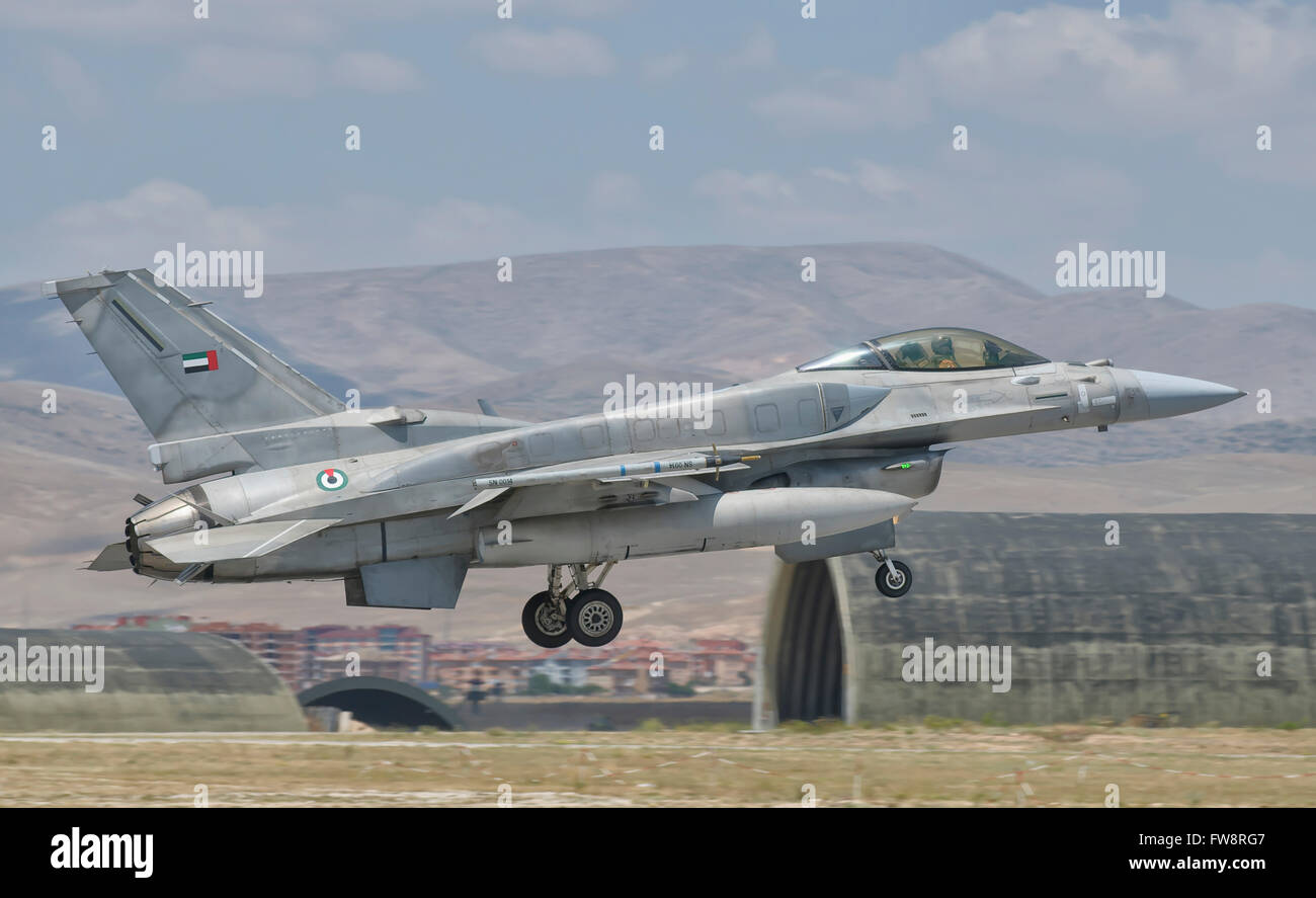 A United Arab Emirates Air Force F-16 Block 52+ during Exercise ...