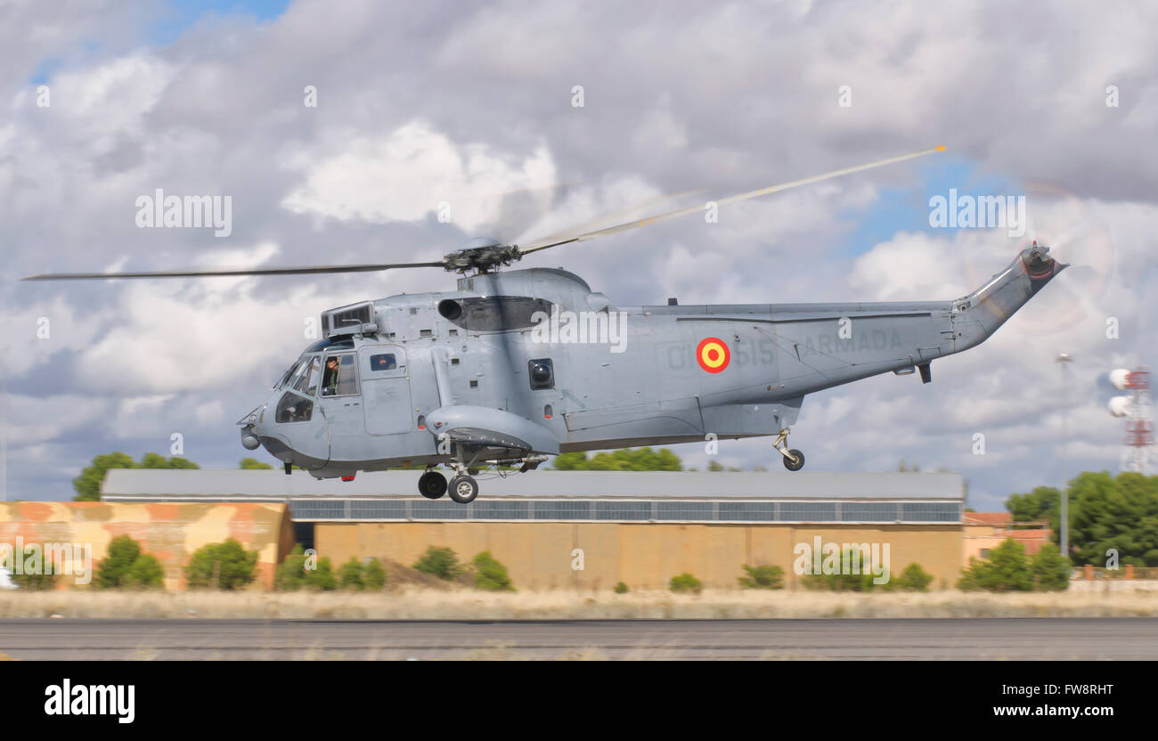 A Spanish Navy SH-3D during TLP at Albacete Air Base, Spain Stock Photo ...