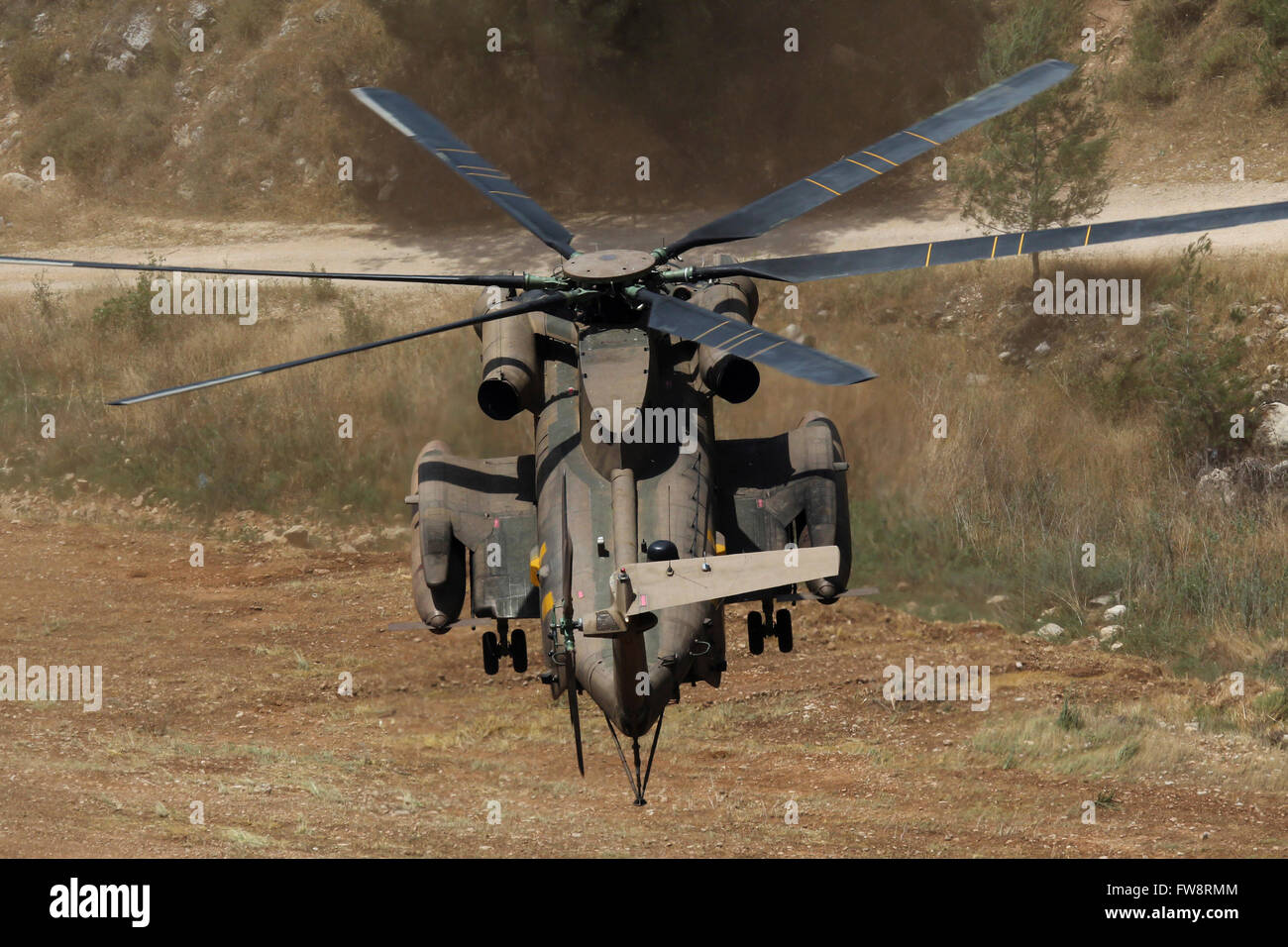 Rear view of an Israeli Air Force CH-53 Yasur helicopter Stock Photo ...