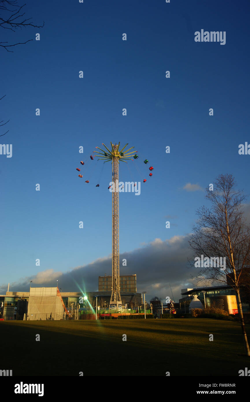 Swing ride at Liverpool One Chavasse park Stock Photo - Alamy