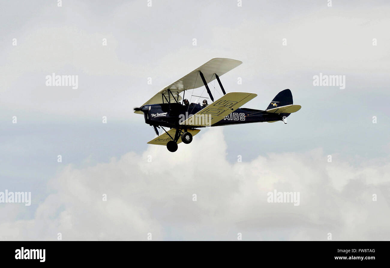 Flying Tiger Moth biplane Stock Photo - Alamy