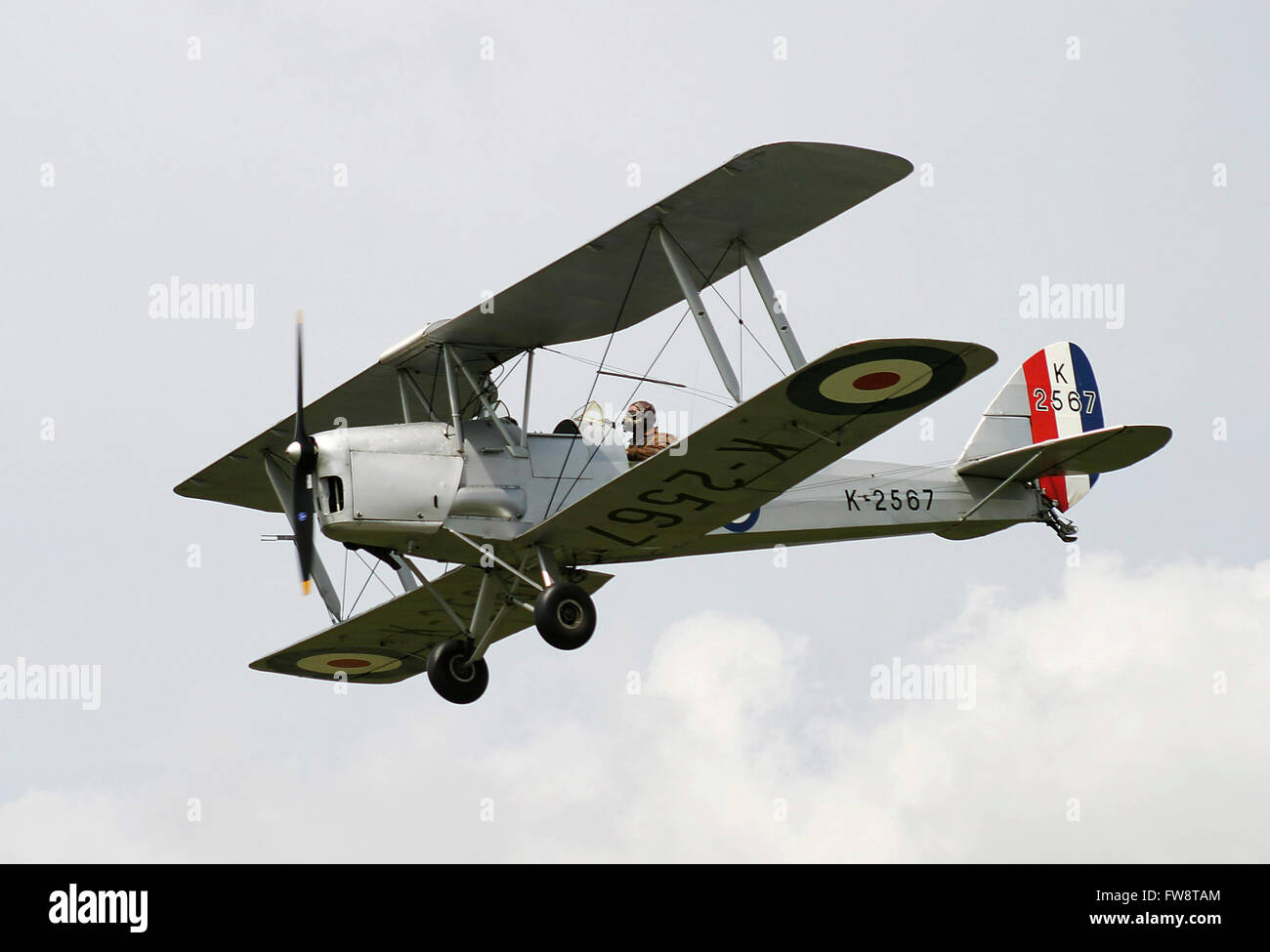 Flying Tiger Moth biplane Stock Photo - Alamy