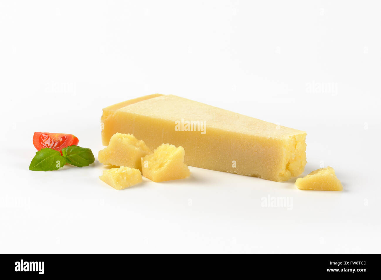 pieces of fresh parmesan cheese on white background Stock Photo - Alamy