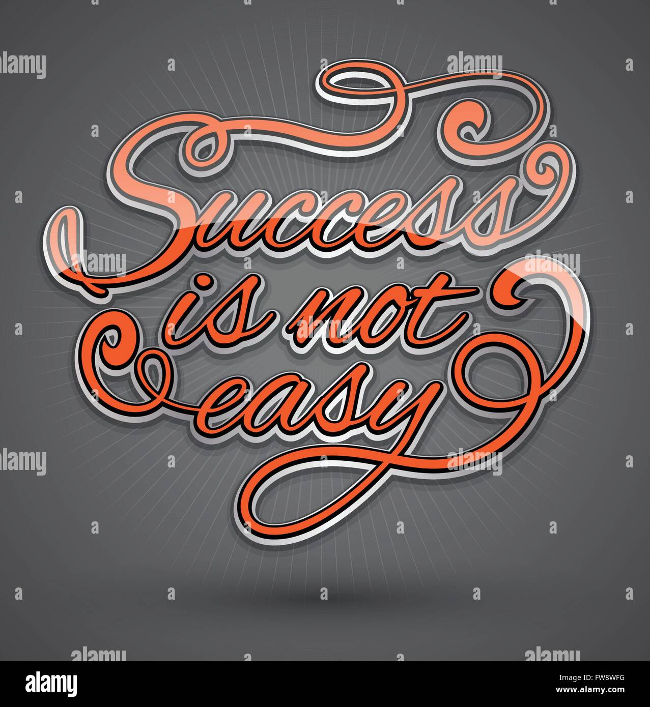 Success is not easy text design with business man character cartoon ...