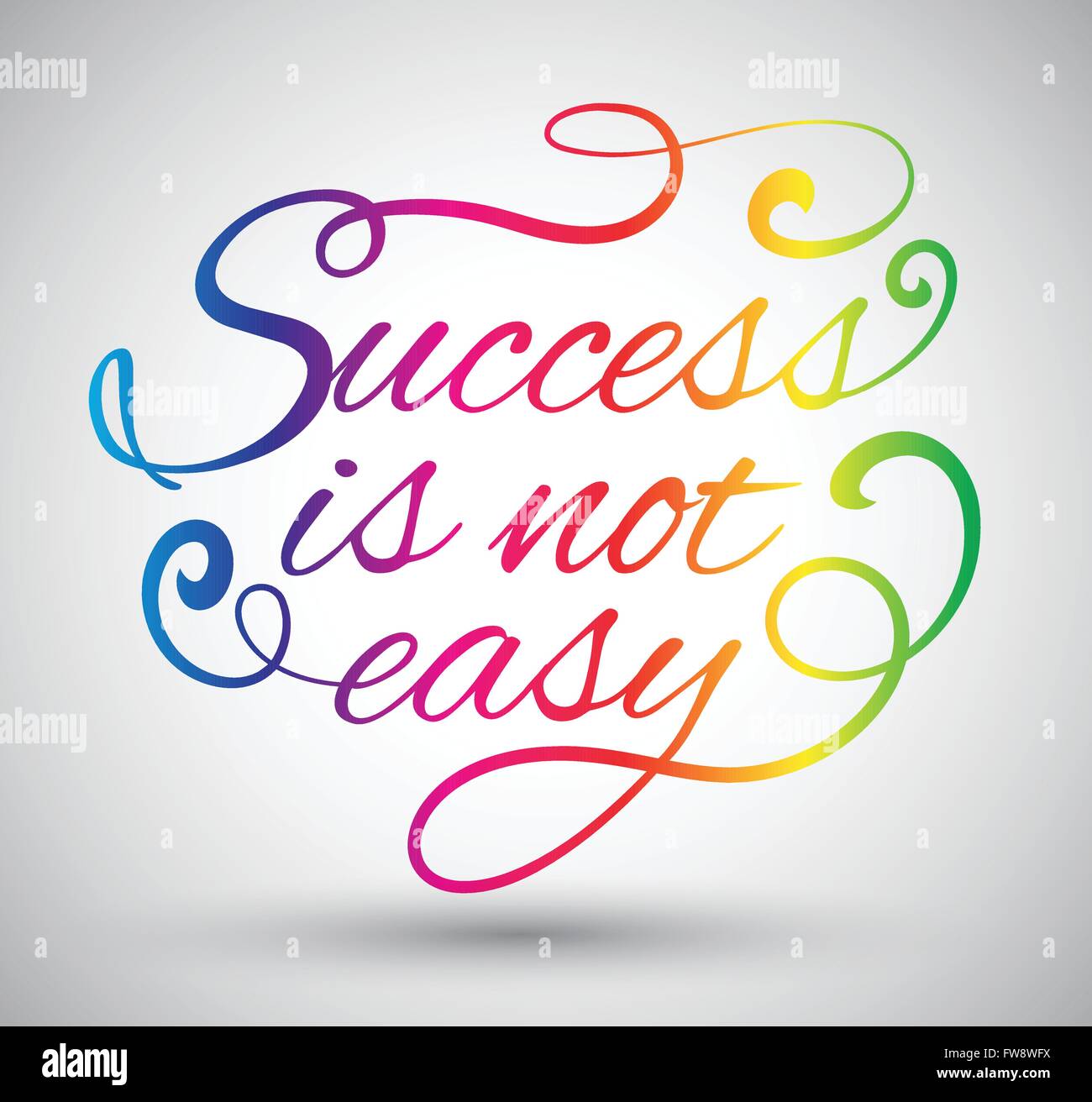 Success is not easy text design with business man character cartoon ...