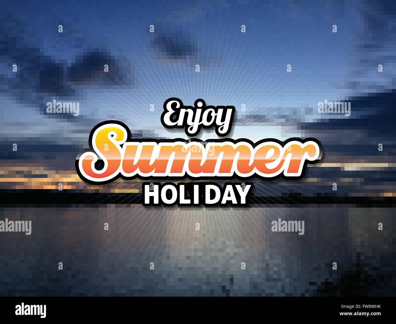 Summer sunrise or sunset background. Vector design for print or web ...