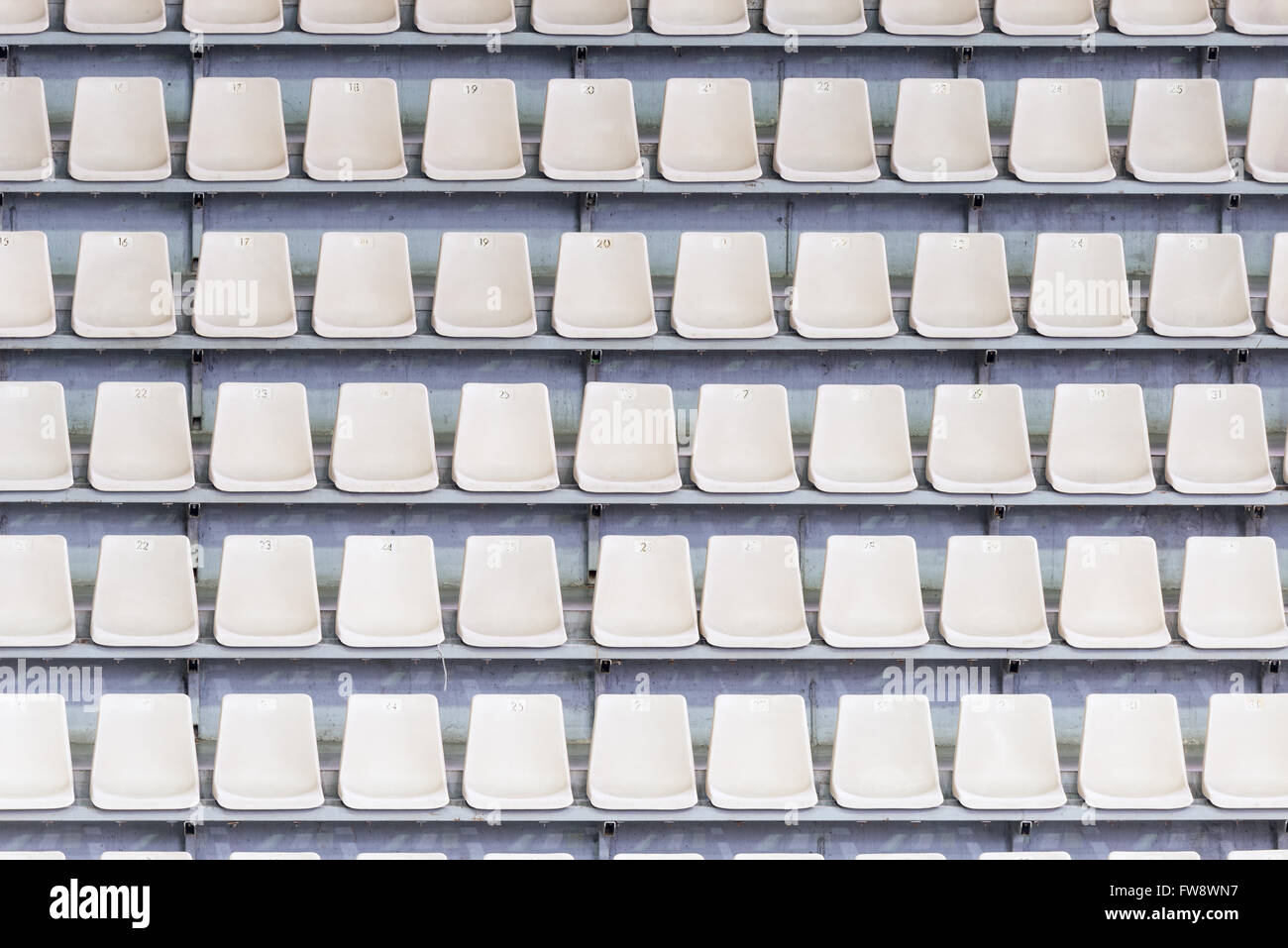 White seats on the tribune of the soccer stadium Stock Photo - Alamy