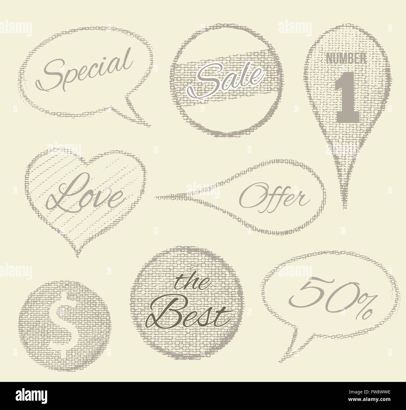 Shape set sketch style. Can use for object printing and website ...