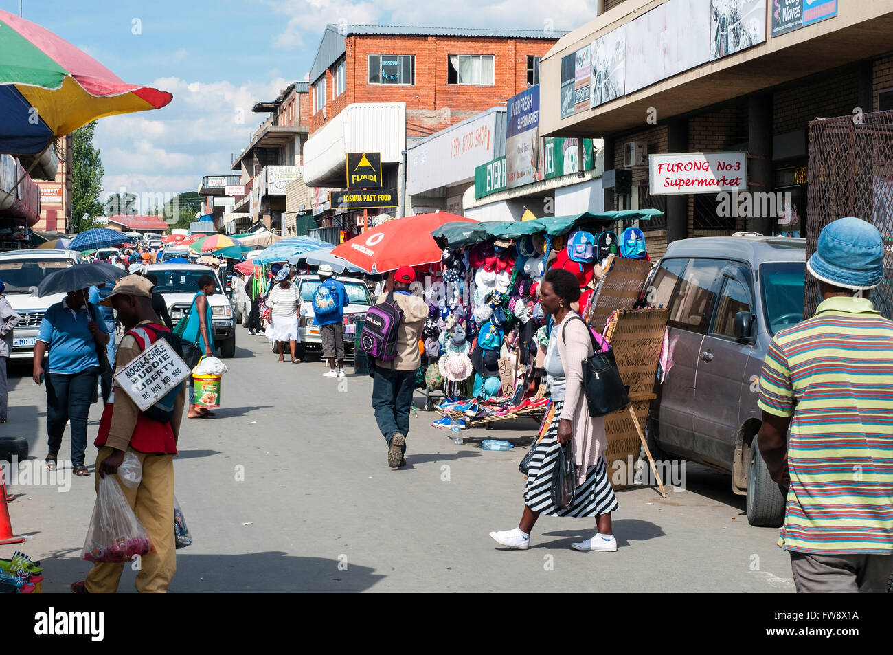 Street and market scene, east CBD, Maseru, Lesotho Stock Photo - Alamy
