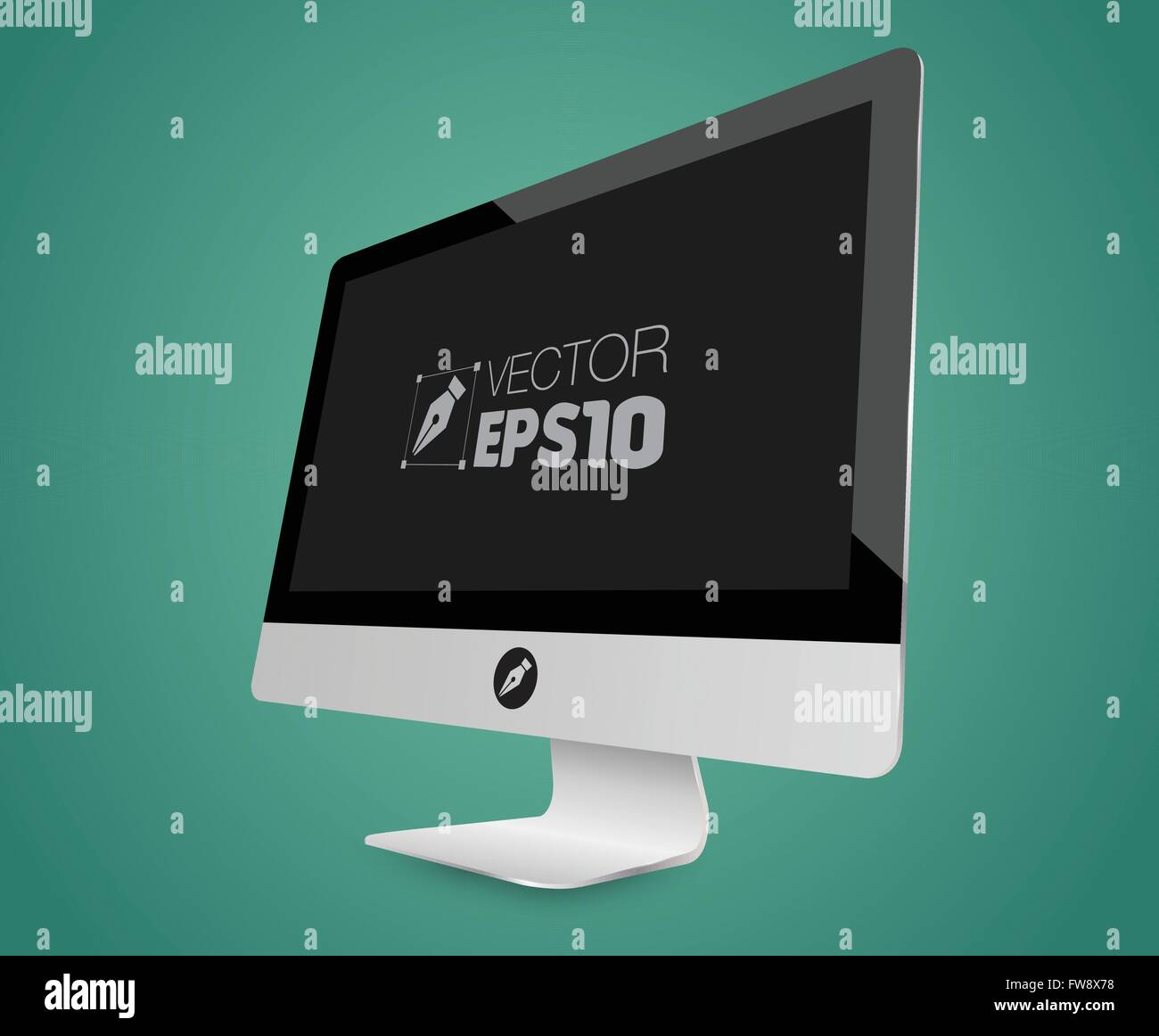 Monitor Set Mockup Vector Realistic Object Can Use For Printing And