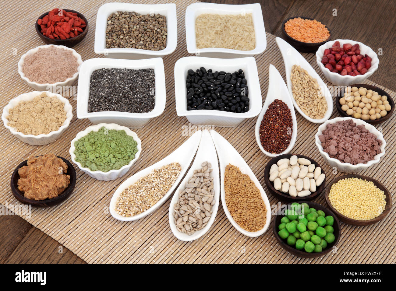 Health and body building super food selection Stock Photo - Alamy