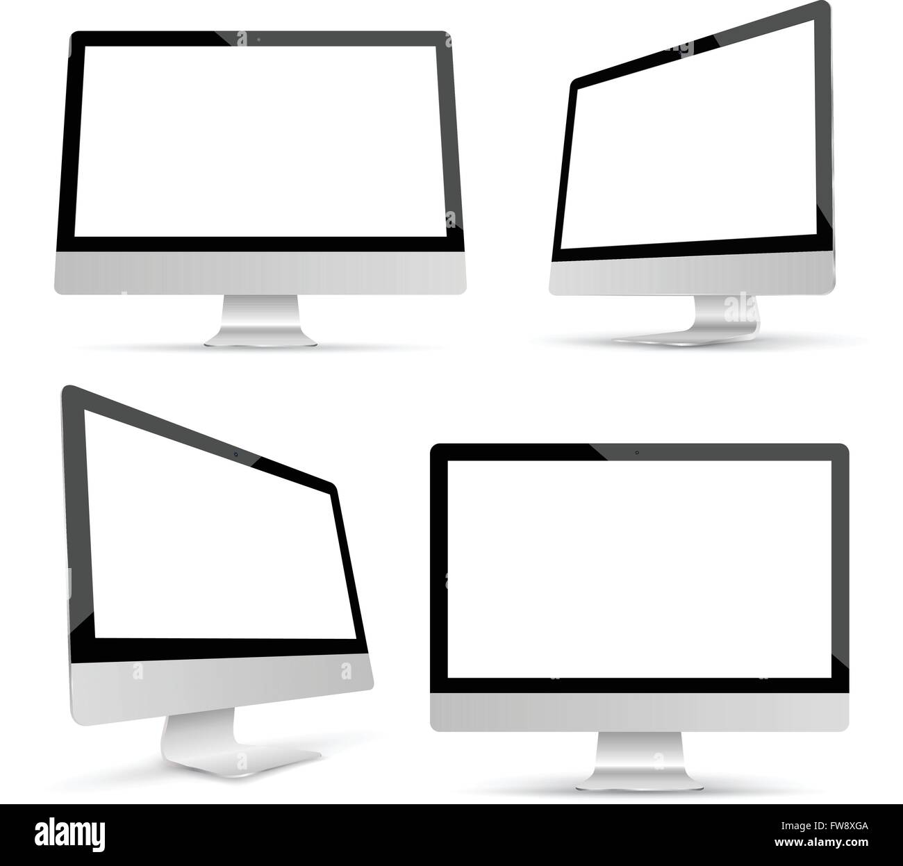 Monitor Set Mockup Vector Realistic Object Can Use For Printing And