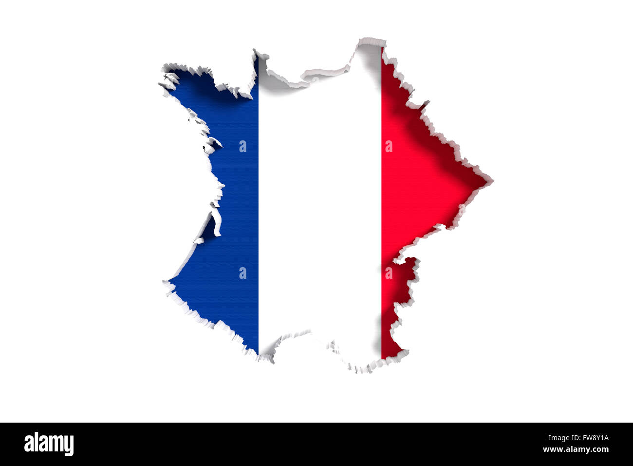 3d rendering of France map and flag on white background Stock Photo - Alamy