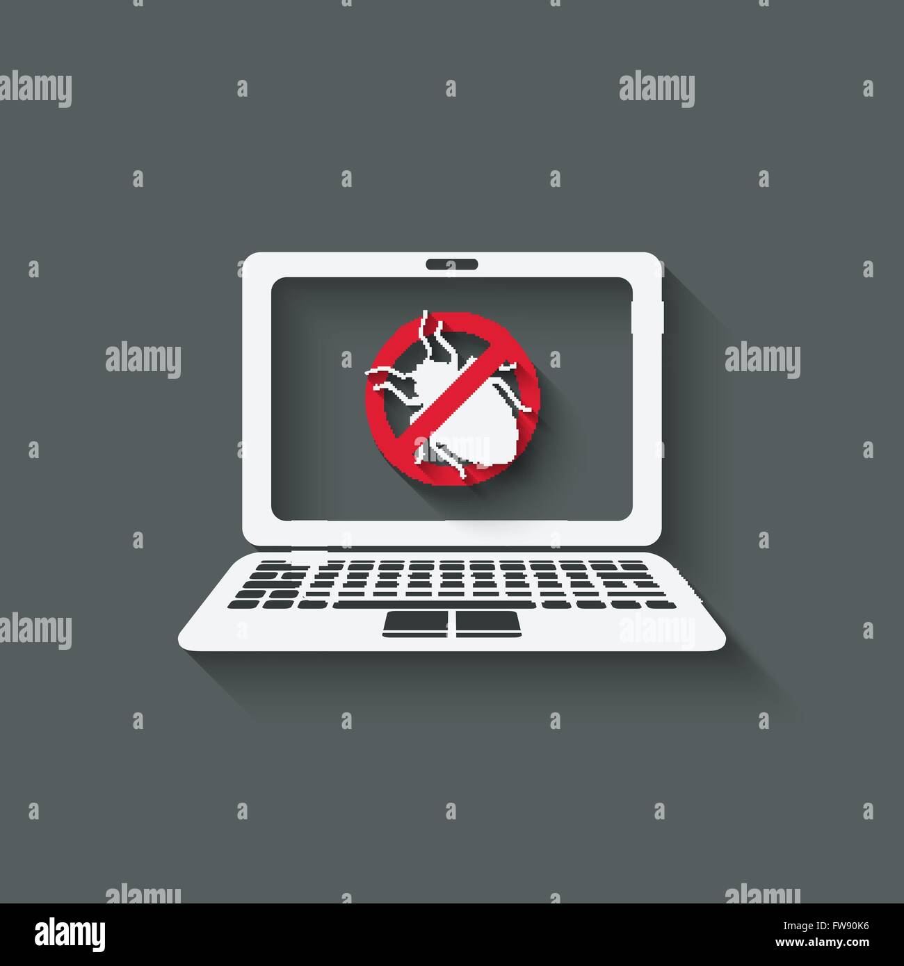 computer bug warning symbol. vector illustration - eps 10 Stock Vector ...