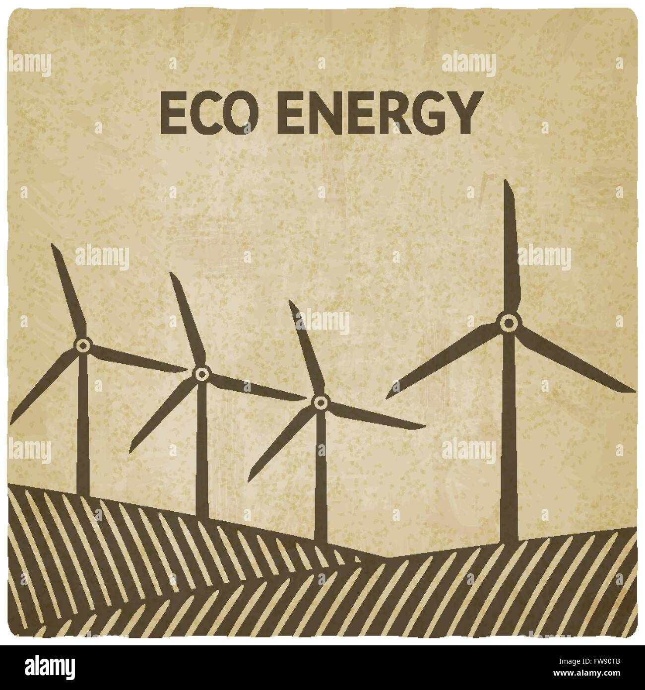 Nature landscape wind turbine Stock Vector Images - Alamy