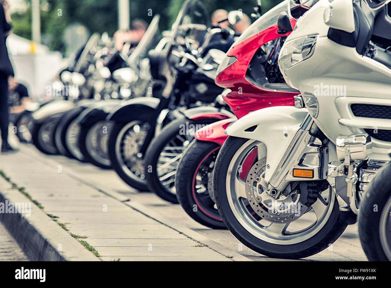Row motorcycles park line engine hi-res stock photography and images ...