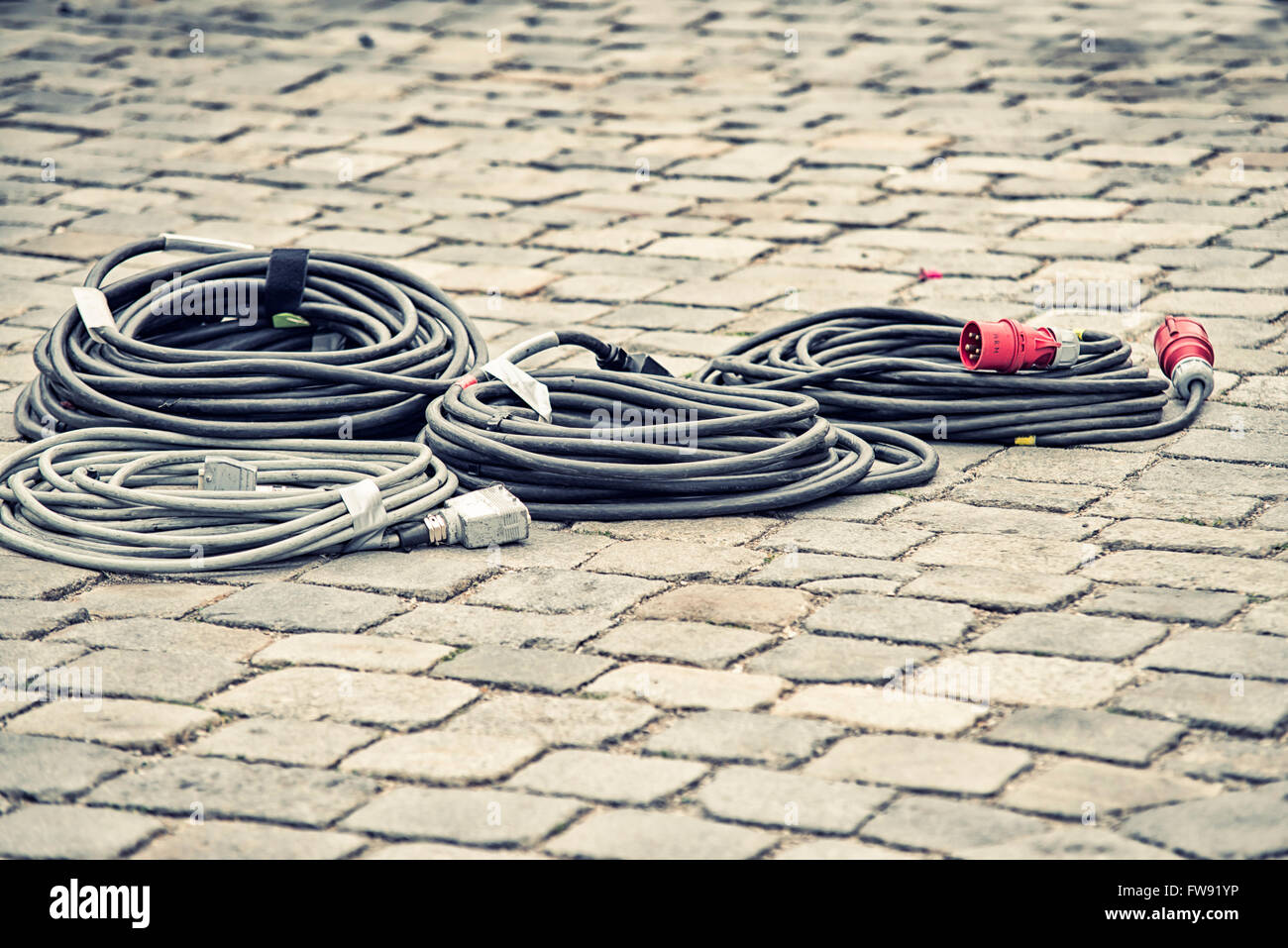 cable on street Stock Photo - Alamy