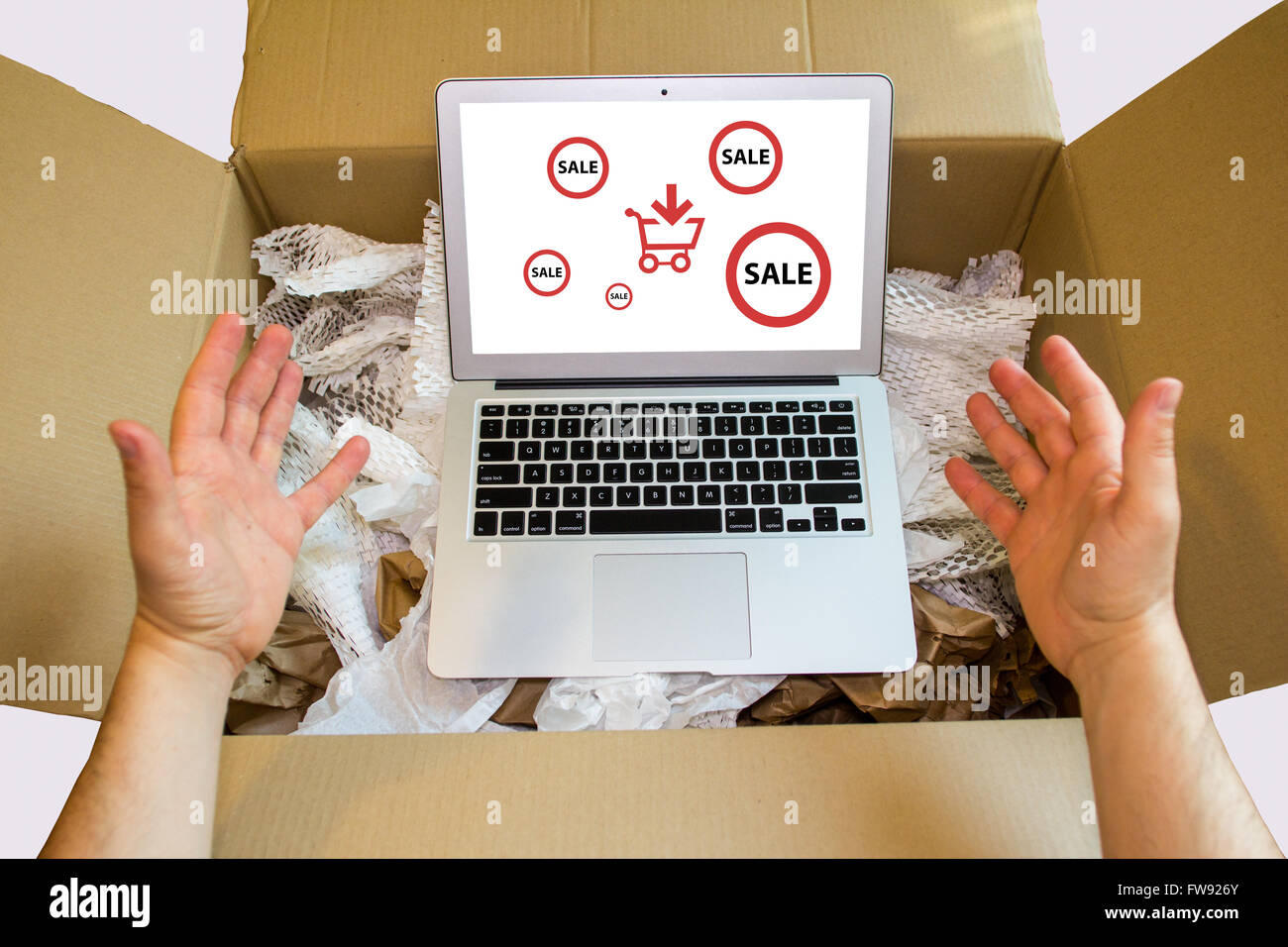 Online order laptop hi-res stock photography and images - Alamy