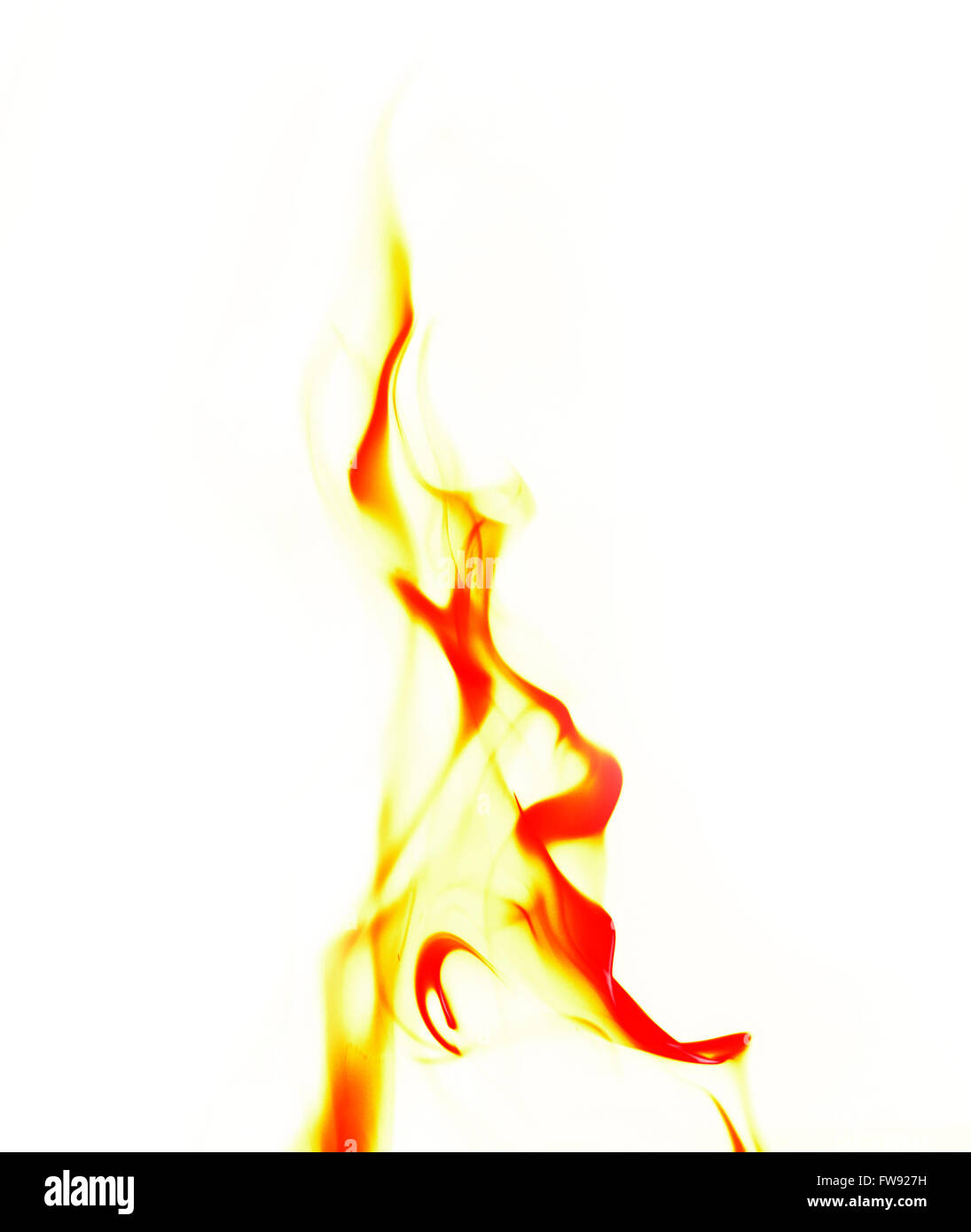 single Fire flame on white background Stock Photo - Alamy
