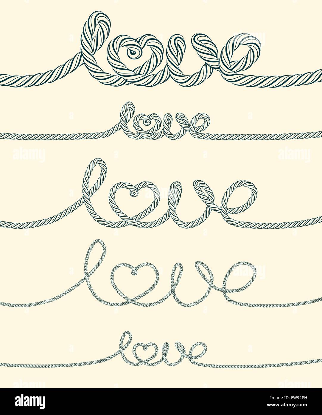 Set of love rope inscriptions Stock Vector Image & Art - Alamy
