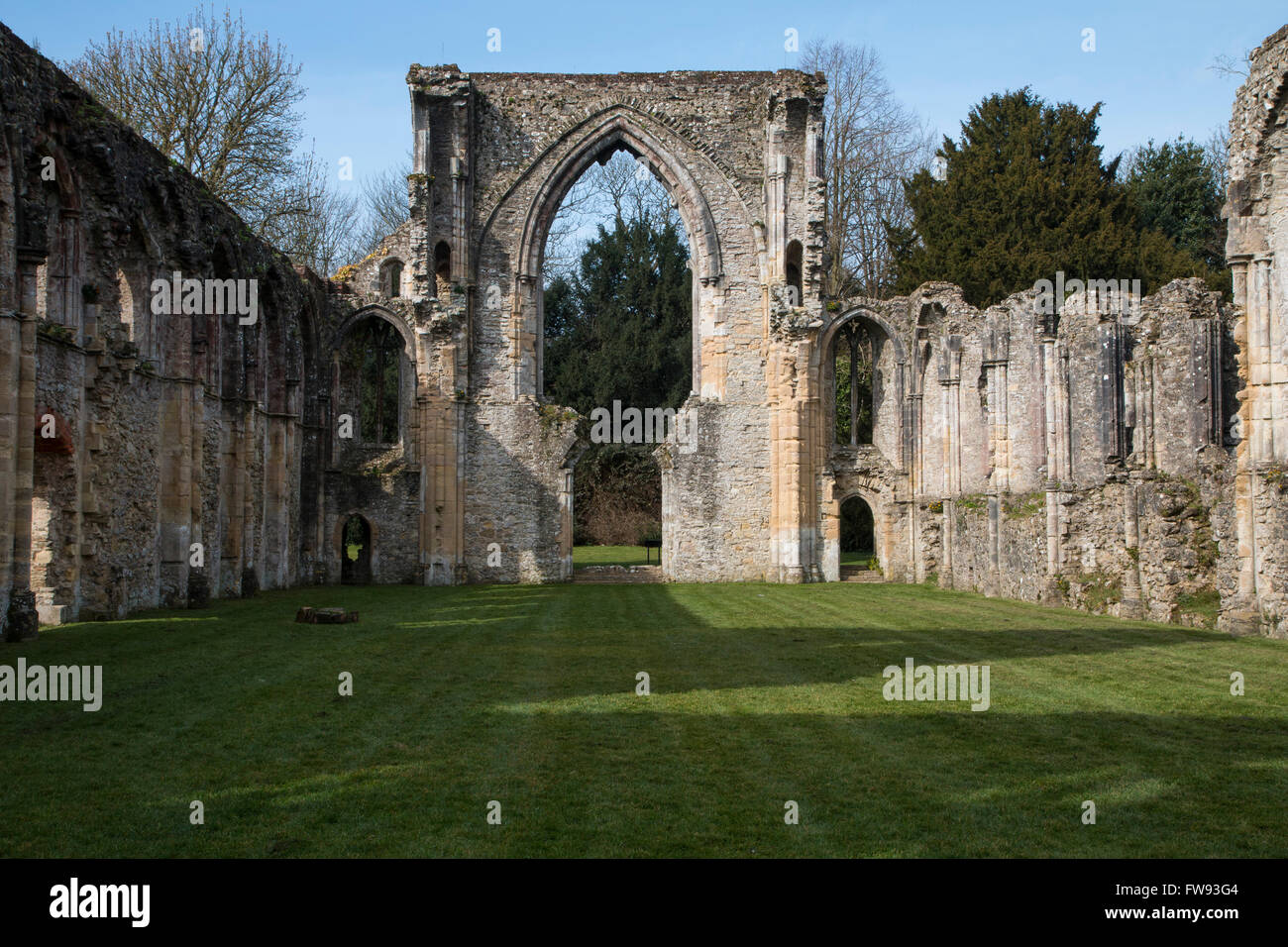 the now ruined 13th century Cistercian Netley Abbey Stock Photo - Alamy