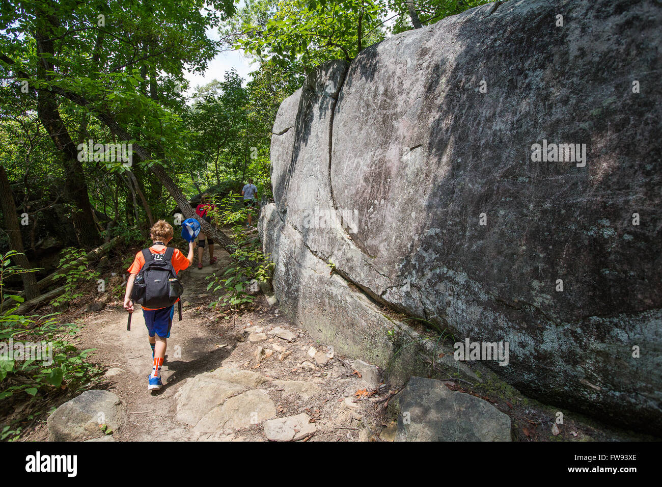 Hiking Table Rock mountain at Table Rock State Park in South Carolina ...