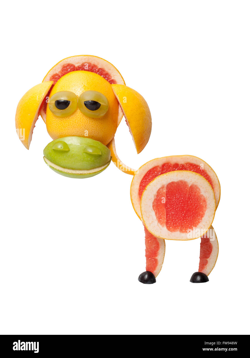 Amusing sheep made of fruits on isolated background Stock Photo - Alamy