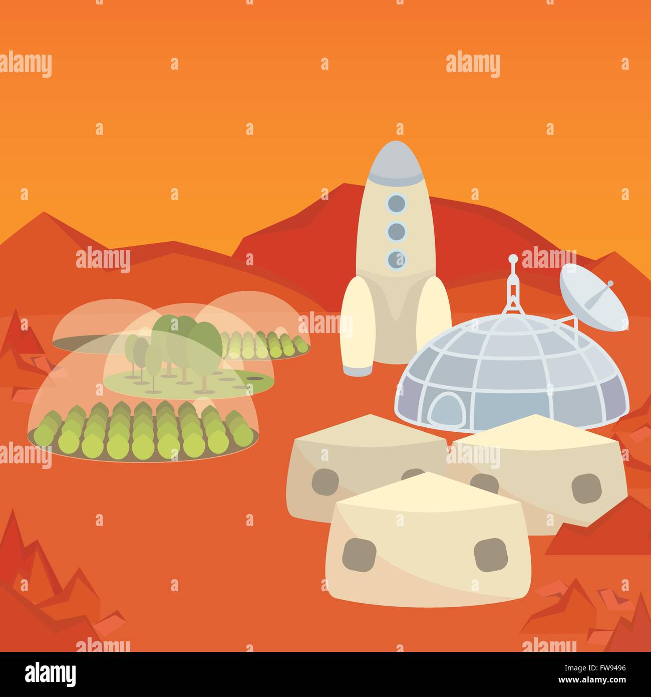 Mars colonization settlement Stock Vector Image & Art - Alamy