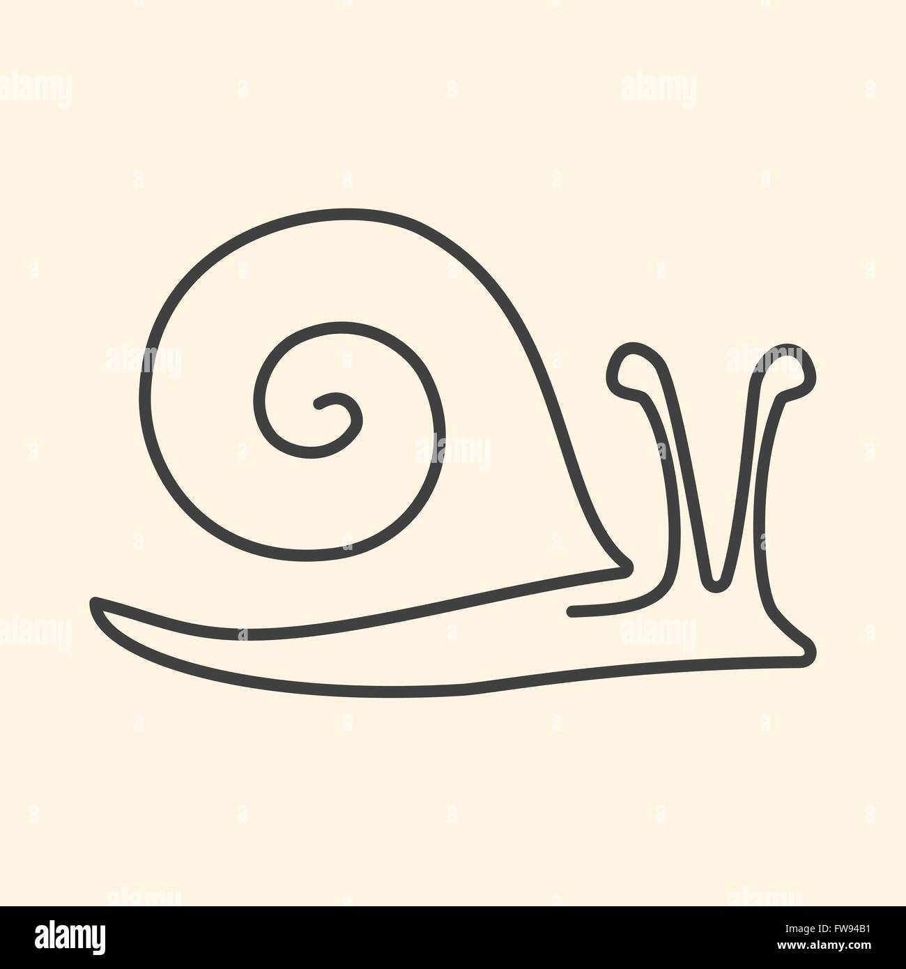 Snail Line Drawing