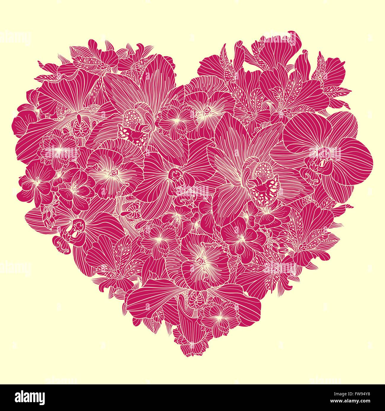 Composition red heart in Stock Vector Images - Alamy