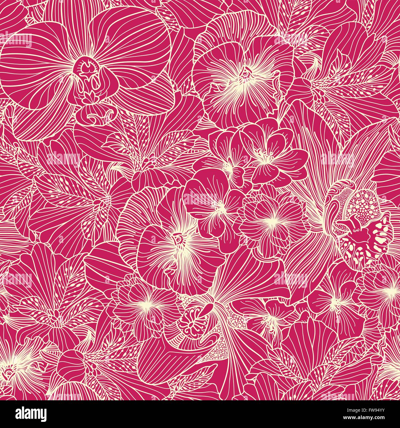 Seamless orchid Stock Vector Images - Alamy